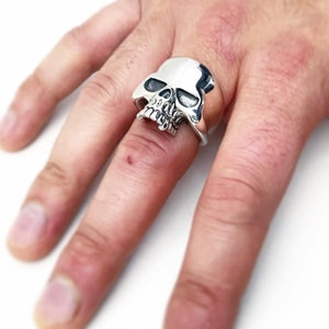 925 Sterling Silver Skull Ring for Men and Women Punk Gothic Ring Keith ...
