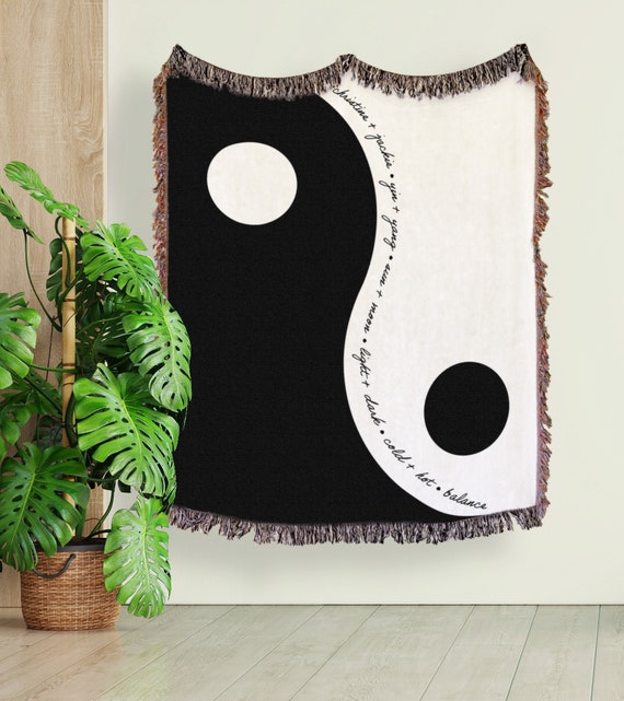 Personalized Yin and Yang Woven Cotton Blanket Yin Yang - Etsy