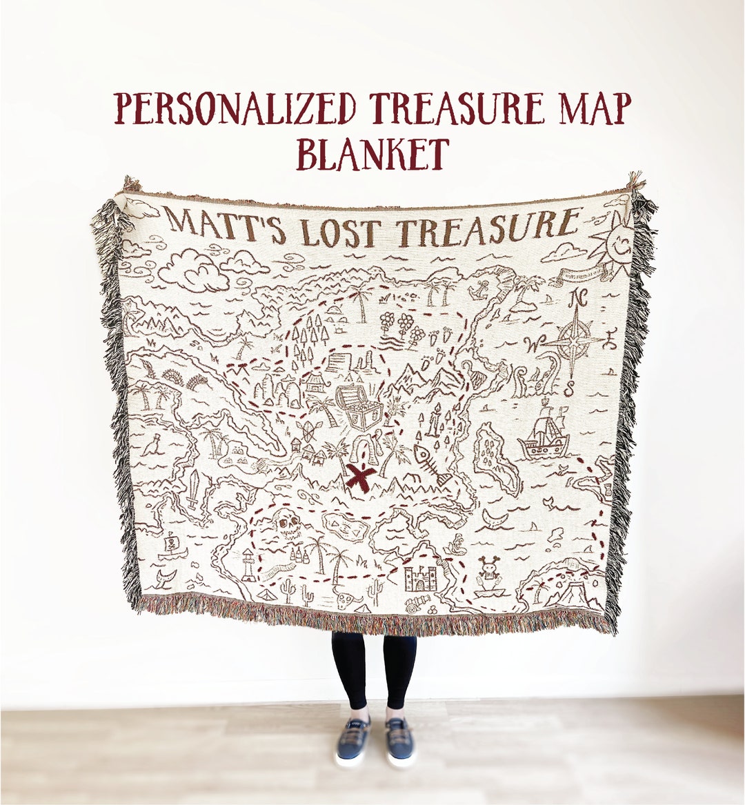Personalized Pirate Blanket, Custom Treasure Map Blanket, Gifts for ...