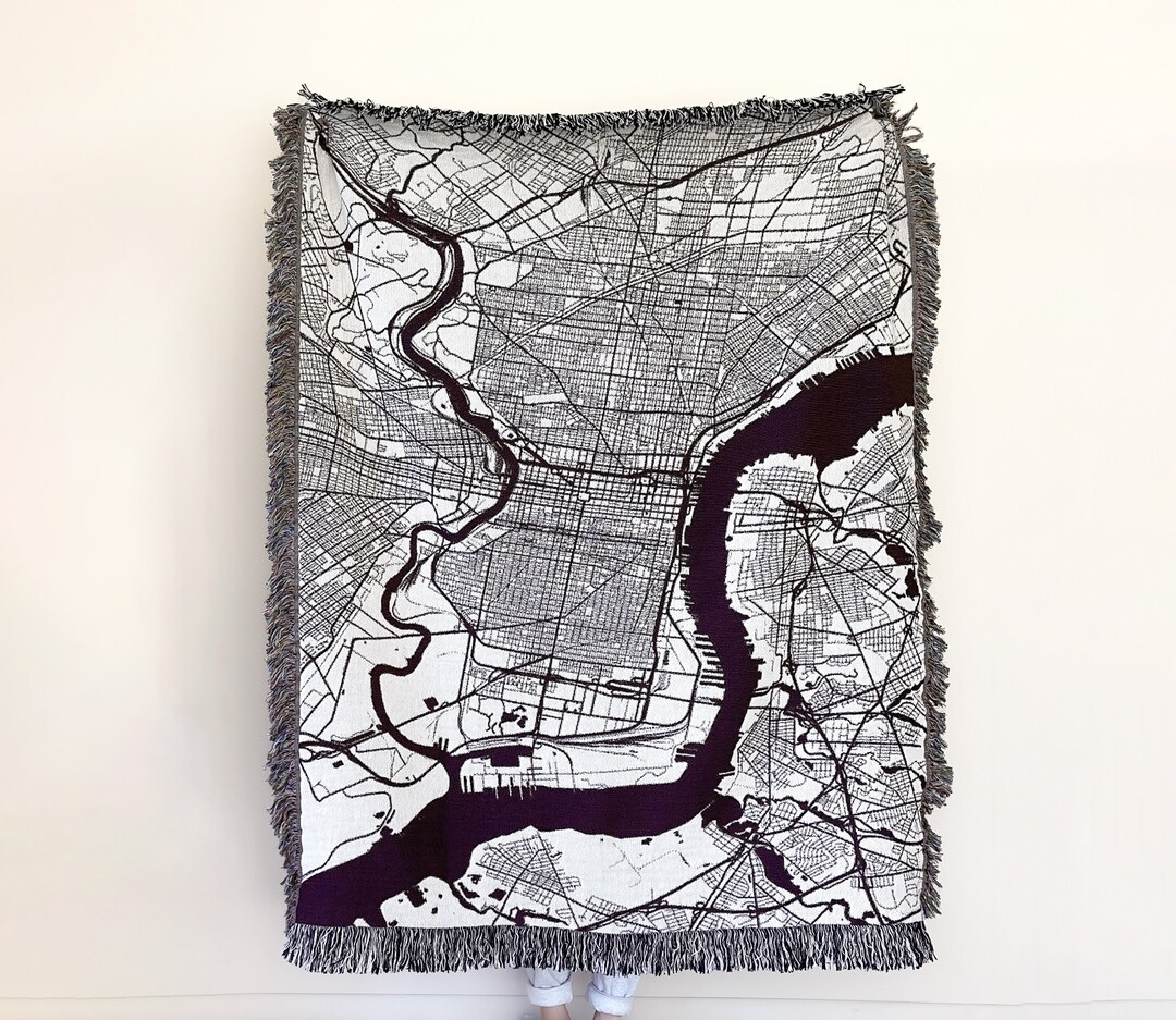 Custom City Map Blanket, Personalized Blanket, Map, Housewarming Gift ...