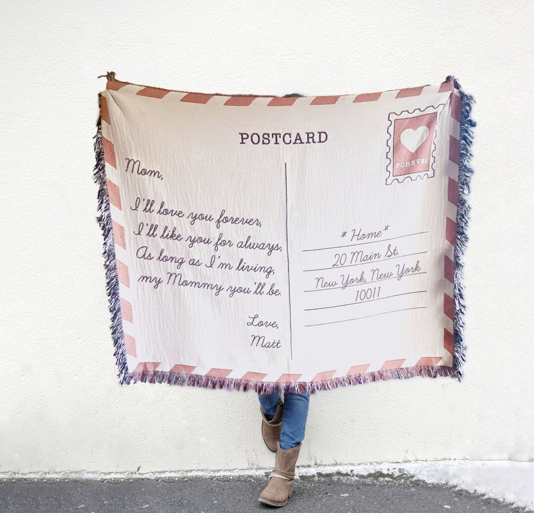 Personalized Letter Cotton Blanket, Unique Handwriting Blanket Gift for ...