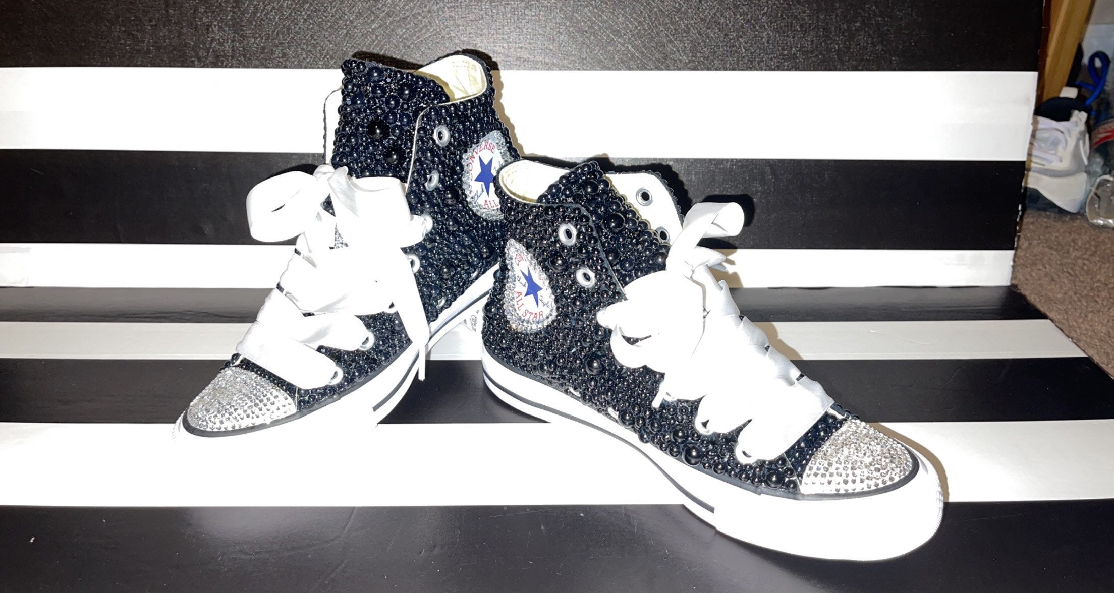 Custom Blinged Converse - Etsy