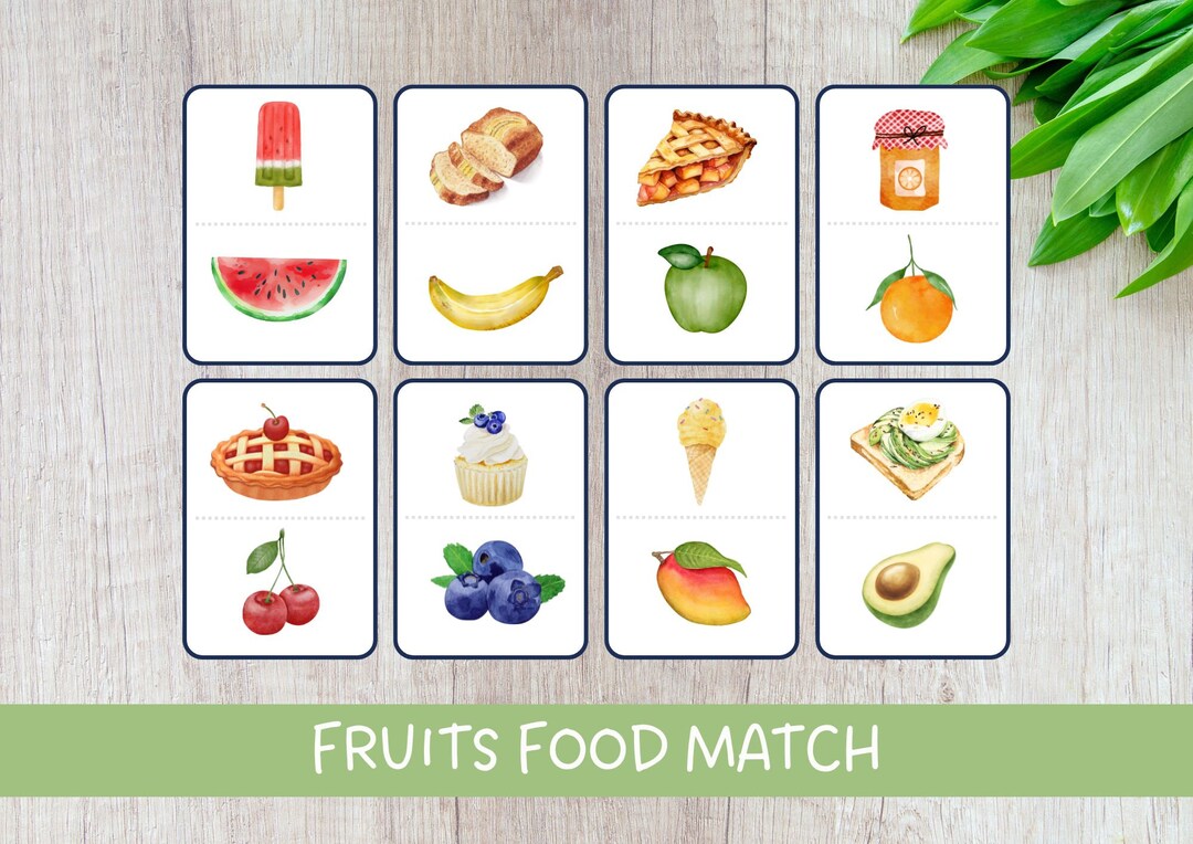 Fruits Matching Card, Fruit Printable, Learning Fruits, Homeschool ...