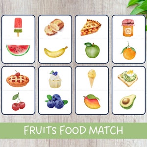 Fruits Matching Card, Fruit Printable, Learning Fruits, Homeschool ...