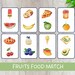 Fruits Matching Card, Fruit Printable, Learning Fruits, Homeschool ...