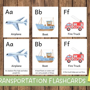 Transportation Alphabet Flashcards: Vehicle ABC Learning (PDF ...