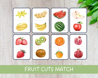 Fruits Matching Card, Fruit Printable, Learning Fruits, Homeschool ...
