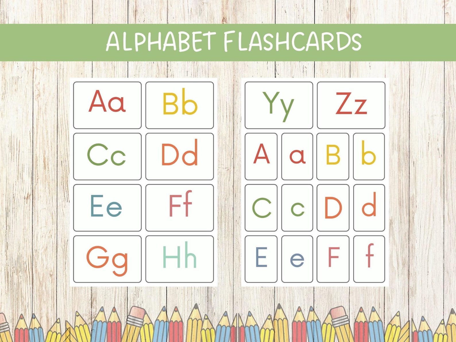 Alphabet Flashcards, Printable ABC Cards, Homeschool Printable, Learn ...