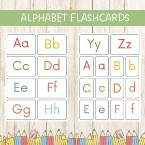 Alphabet Flashcards, Printable ABC Cards, Homeschool Printable, Learn ...