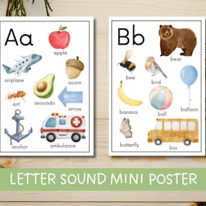 Alphabet Letter Sound Mini Poster, Beginning Letter Sound Poster ...