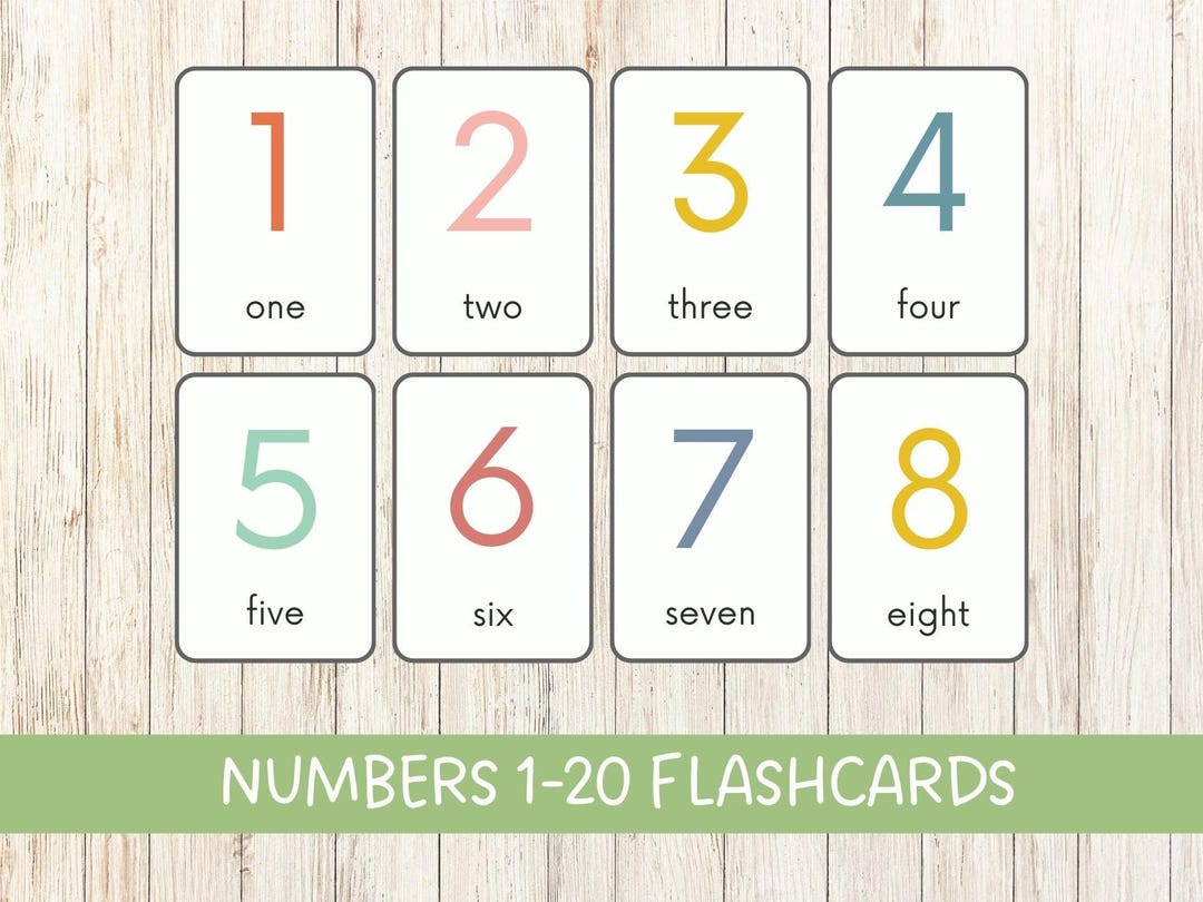 Tarjetas didácticas de números, Números del 1 al 20, Tarjetas ...