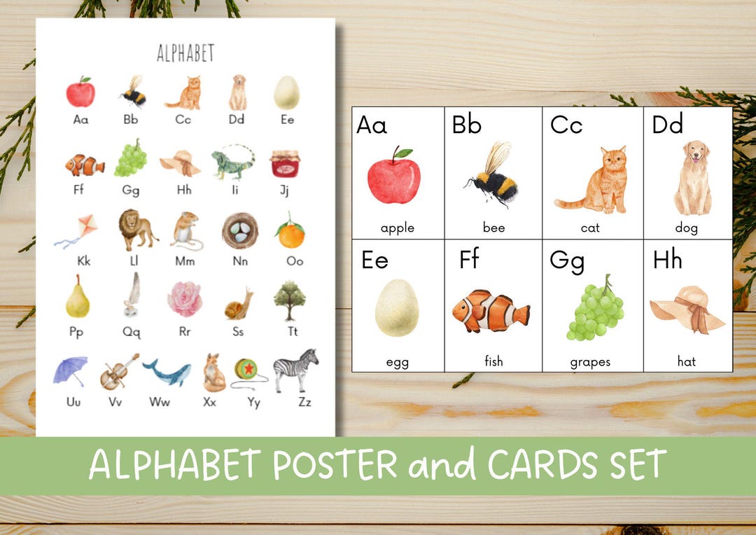 Alphabet Flashcards, Printable ABC Cards, Homeschool Printable, Learn ...