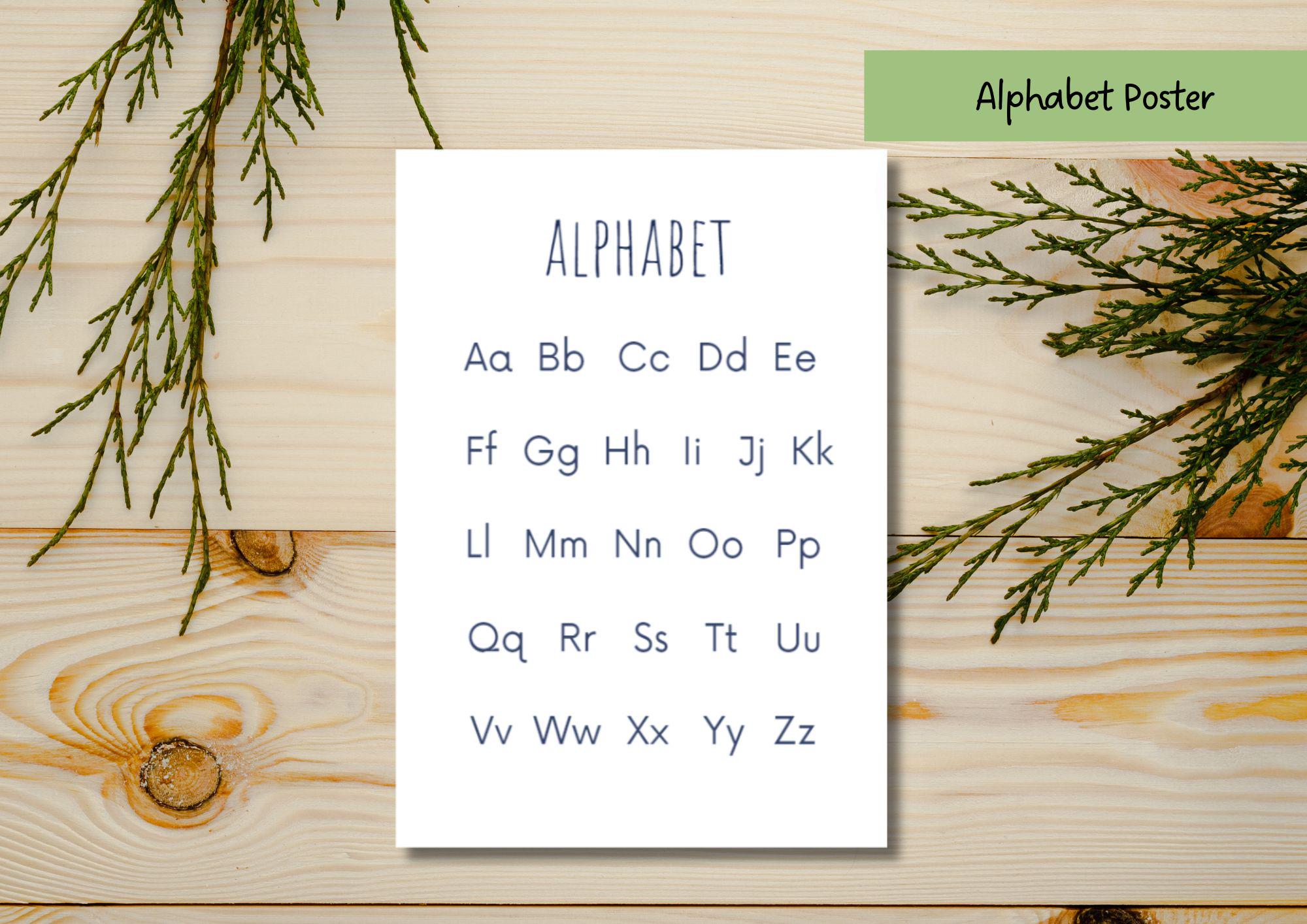 Alphabet Poster and Flashcards, Printable ABC Cards, Alphabet Poster ...