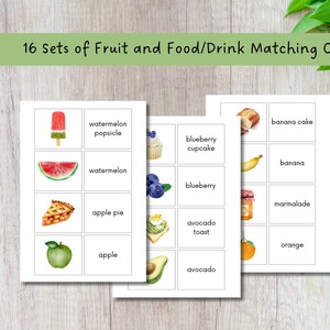 Fruit & Food Matching Cards, Learn Fruits, Kids Learning Game ...