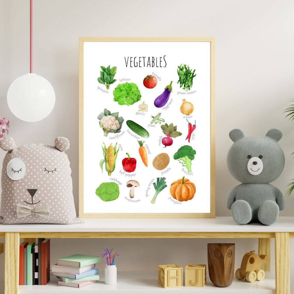 Vegetables Poster, Learning Vegetables, Nursery Room, Classroom Decor ...
