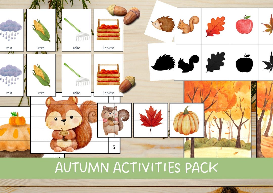 Autumn Activity Pack for Toddlers, Fall Preschool Activity, Fall ...