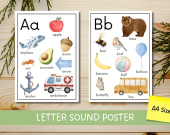 Alphabet Letter Sound Mini Poster, Beginning Letter Sound Poster ...