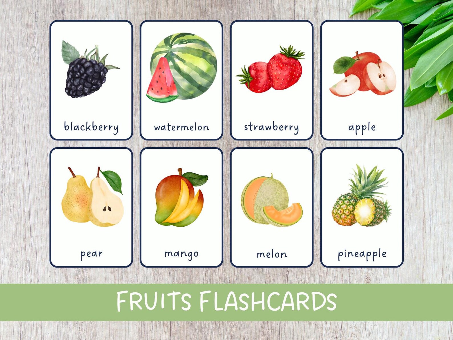 Fruits Flashcard, Printable Flashcard, Fruits Printable, Learning ...