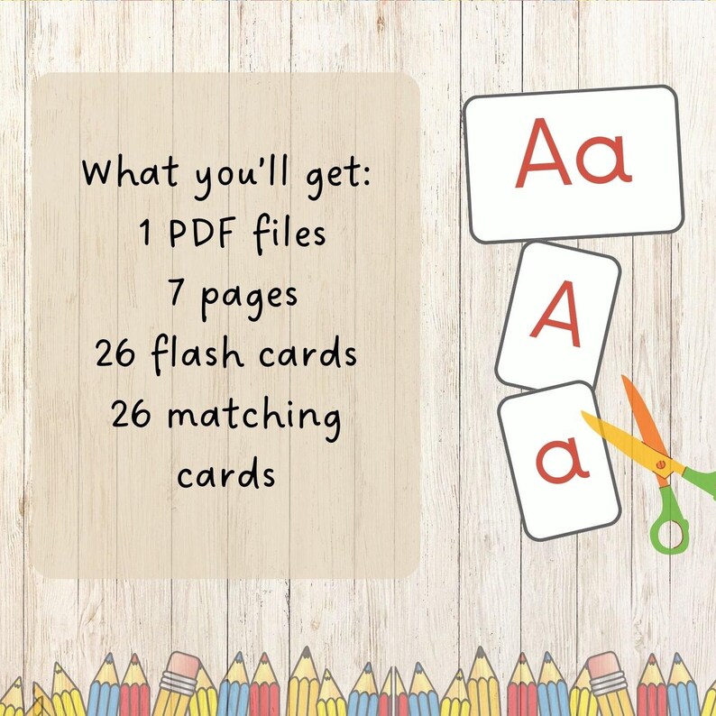 Alphabet Flashcards, Printable ABC Cards, Homeschool Printable, Learn ...