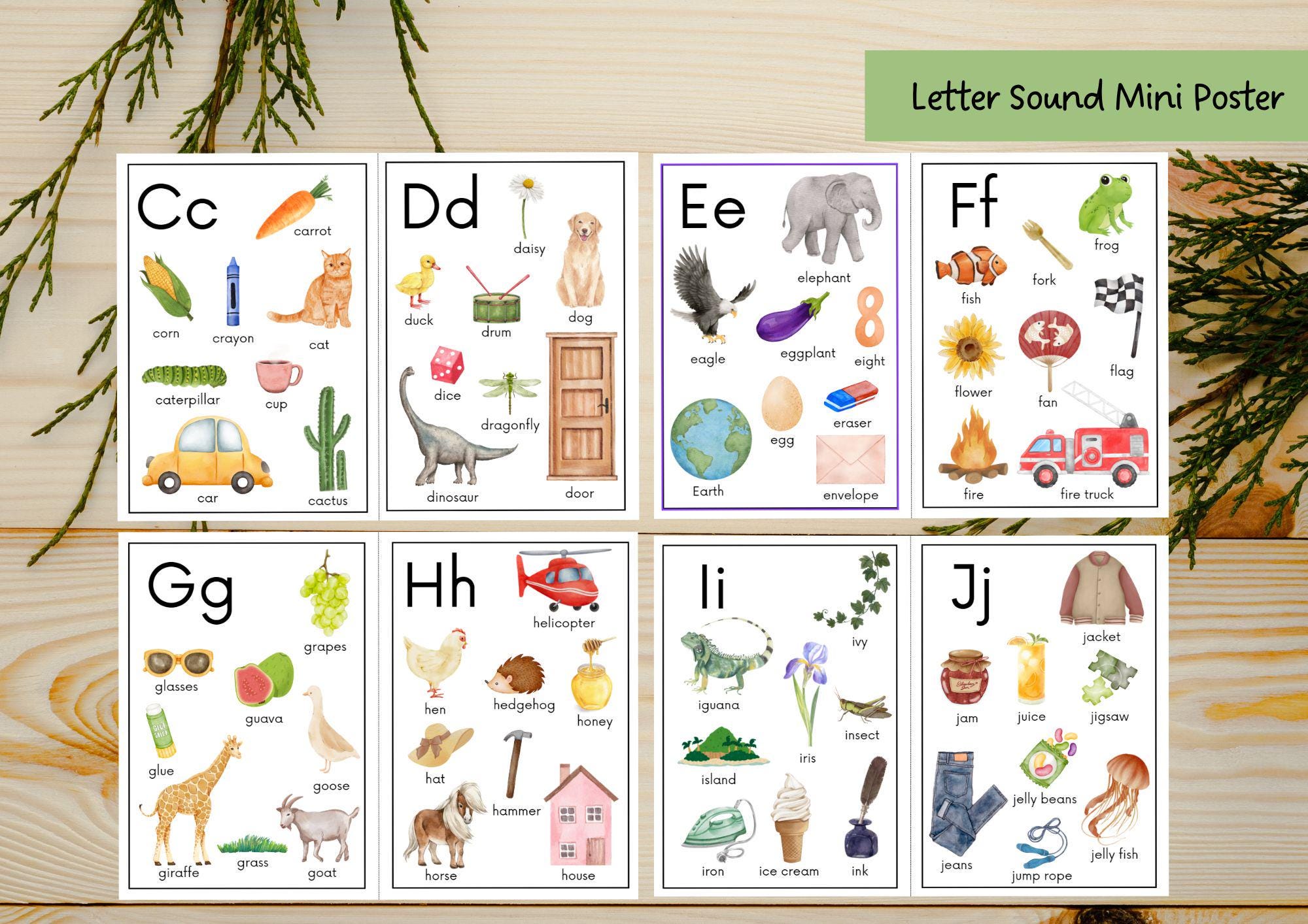Alphabet Letter Sound Mini Poster, Beginning Letter Sound Poster ...
