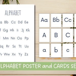 Alphabet Poster and Flashcards, Printable ABC Cards, Alphabet Poster ...