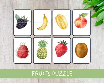 Fruits Matching Card, Fruit Printable, Learning Fruits, Homeschool ...