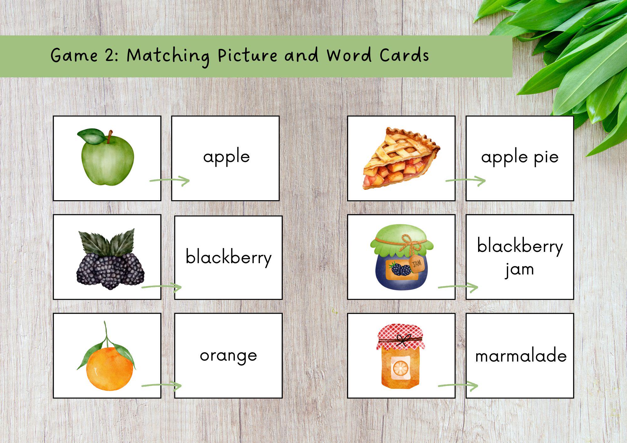 Fruit & Food Matching Cards, Learn Fruits, Kids Learning Game ...