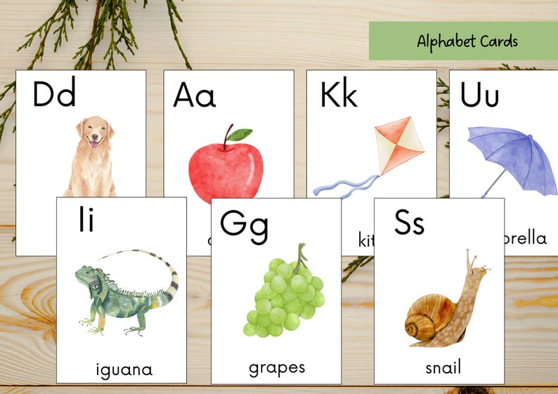 Alphabet Flashcards, Printable ABC Cards, Homeschool Printable, Learn ...