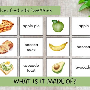 Fruit & Food Matching Cards, Learn Fruits, Kids Learning Game ...