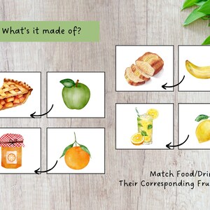 Fruit & Food Matching Cards, Learn Fruits, Kids Learning Game ...