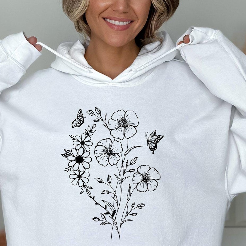 Flower Hoodie - Etsy
