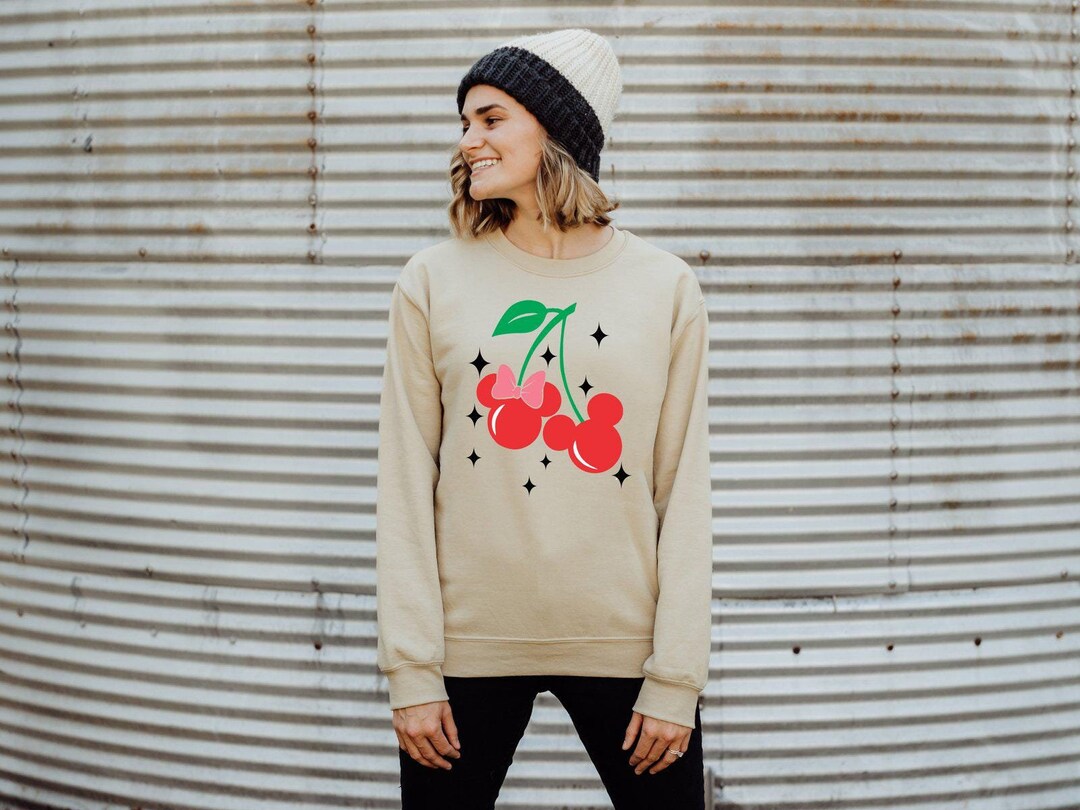 Disney Minnie Cherry Sweatshirt, Minimalist Disney Gift, Cherry ...