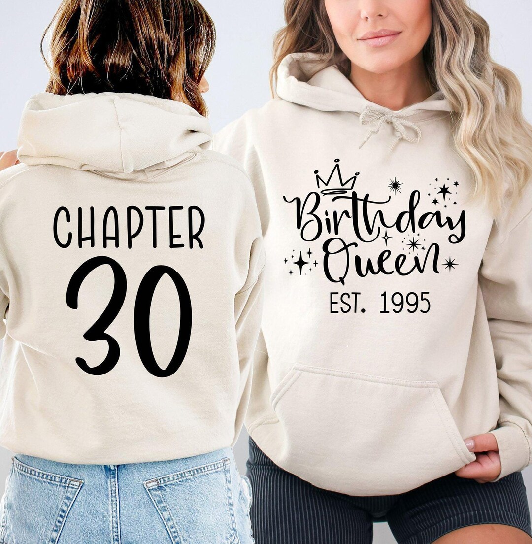 Birthday Queen Est 1995 Hoodie, Birthday Queen Hoodie, 30th Birthday ...