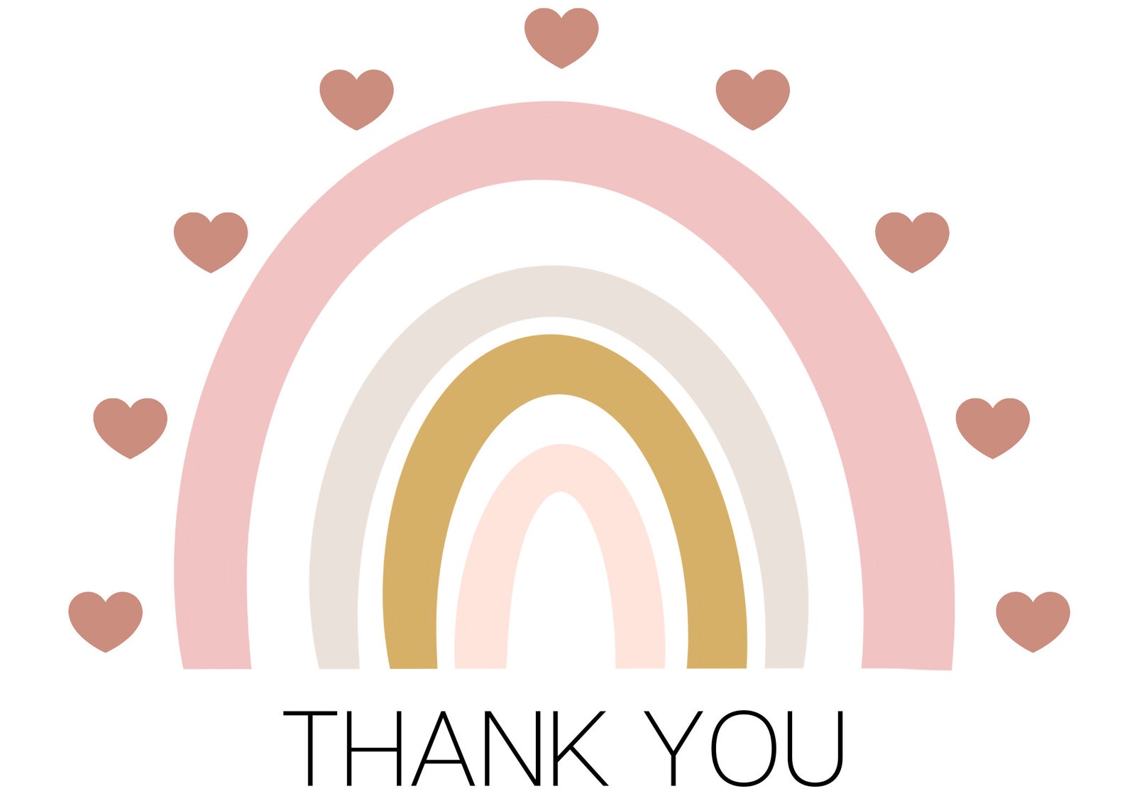 Instant Download Thank You Rainbow Printable Greeting | Etsy