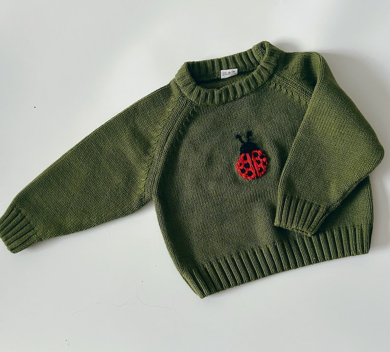 Hand Embroidered Ladybird Kids Knitted Sweater, Kids and Baby Clothing ...