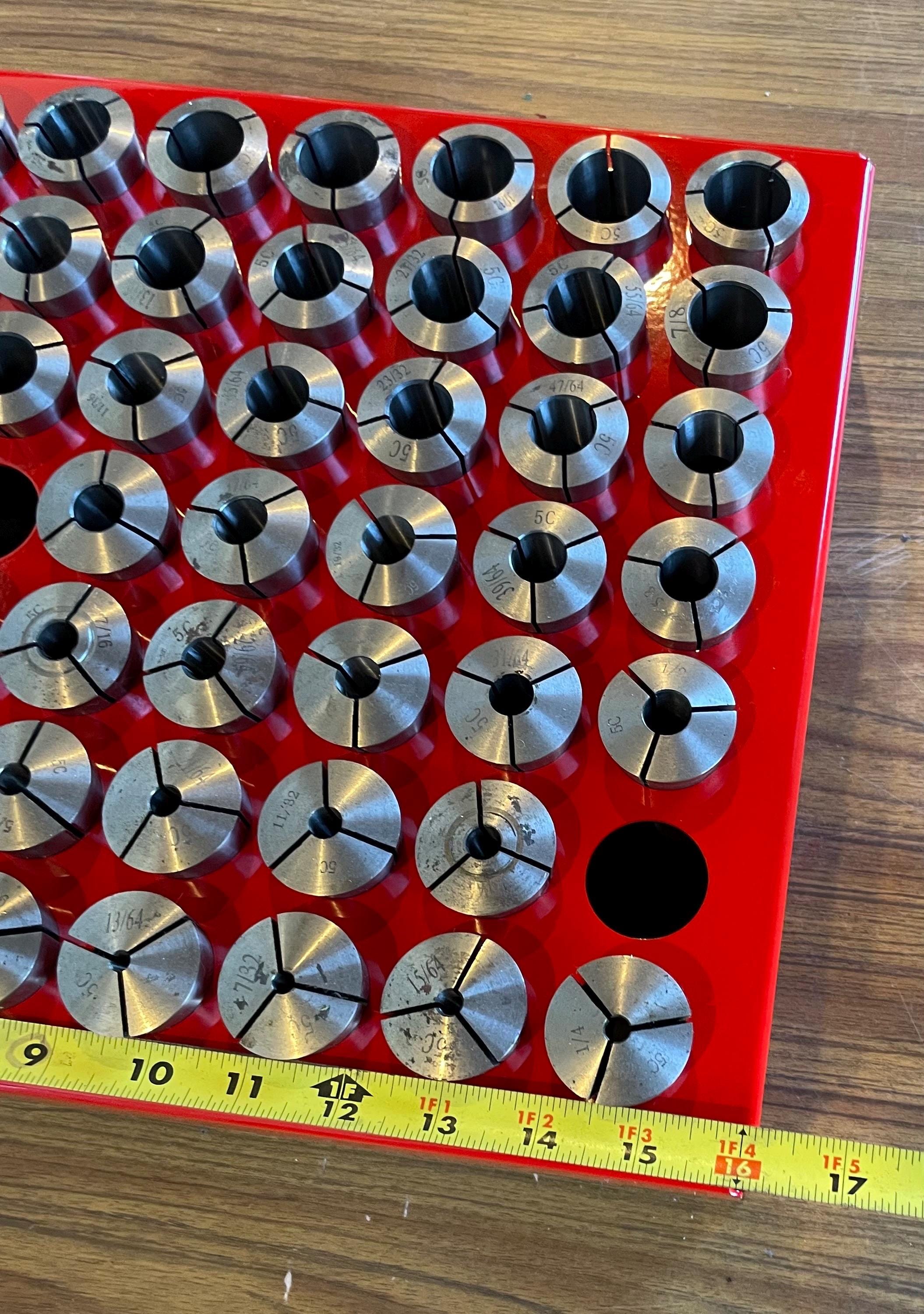 Made in USA Large 63 Collet Rack Tray 5C Benchtop Drawer Steel Metal 1/ ...