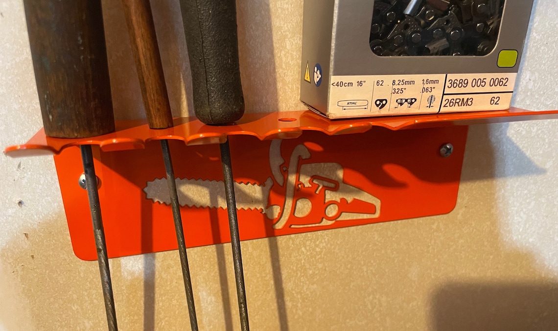 Chainsaw Chain & Tool Rack Hanger Shelf Garage Wall Key Hook USA Stihl ...