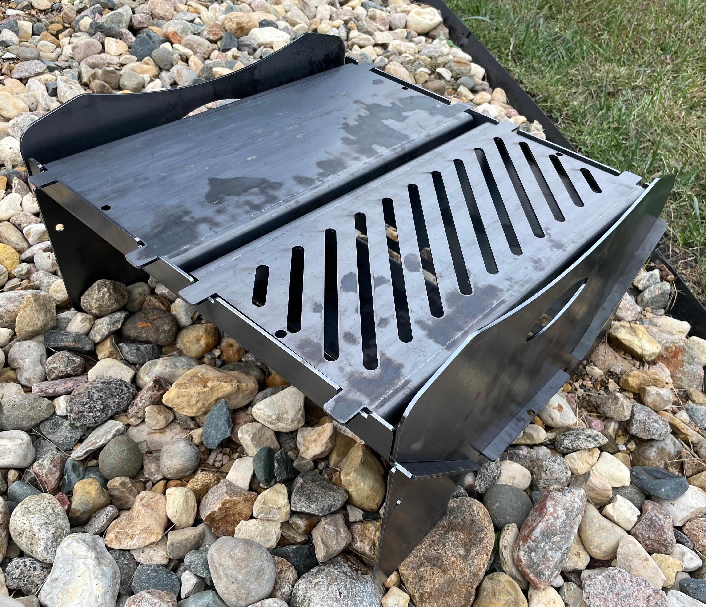 Collapsible Fire Pit Grill Griddle Tailgating Camping Overlanding USA ...