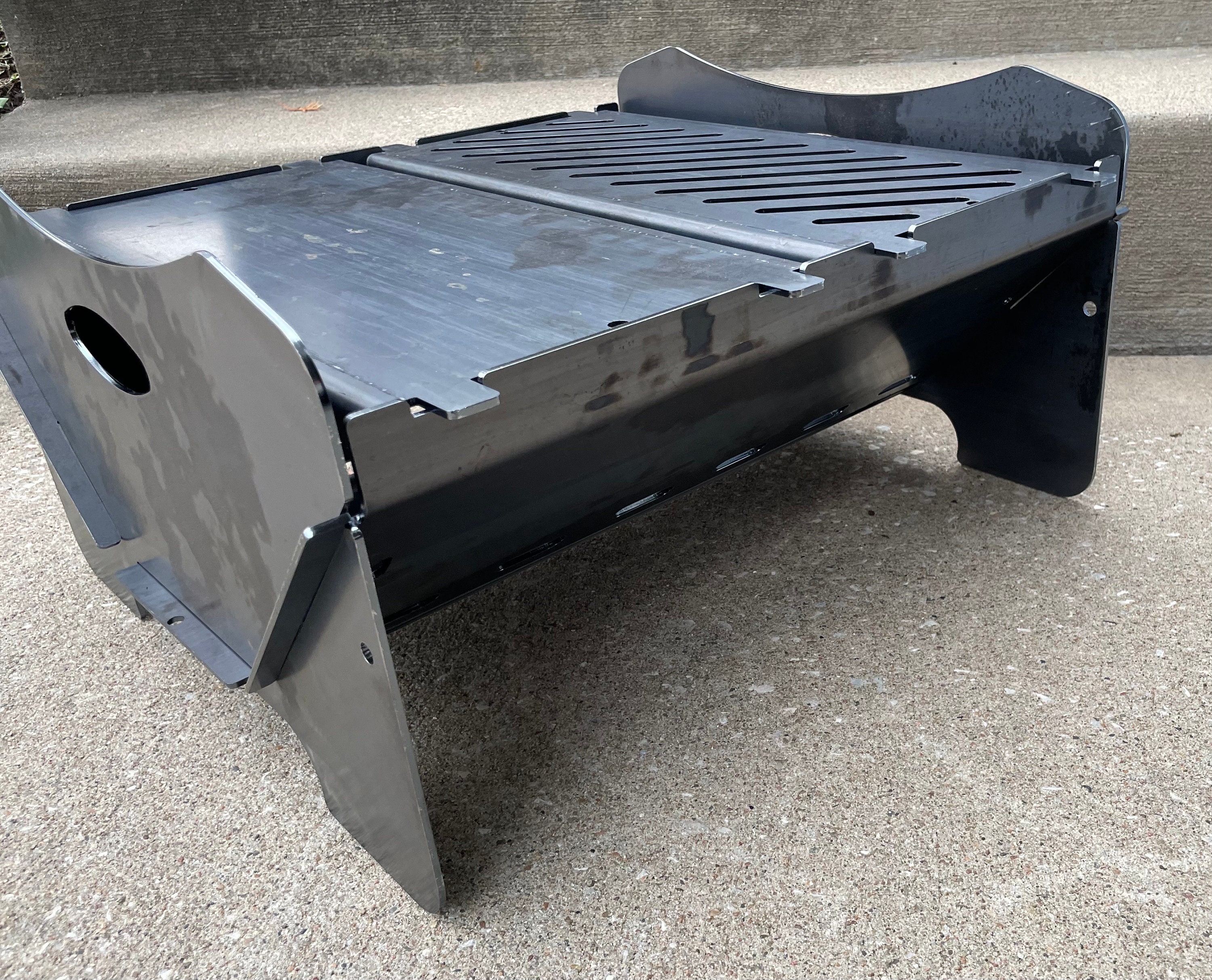 Collapsible Fire Pit Grill Griddle Tailgating Camping Overlanding USA ...