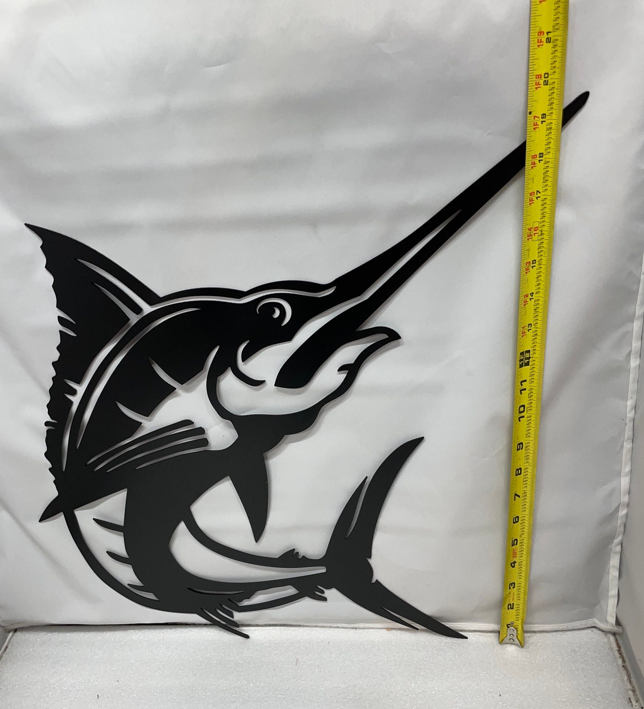 New Marlin Jumping Fish Large Metal Wall Art Sign Fishing Laser Cut ...