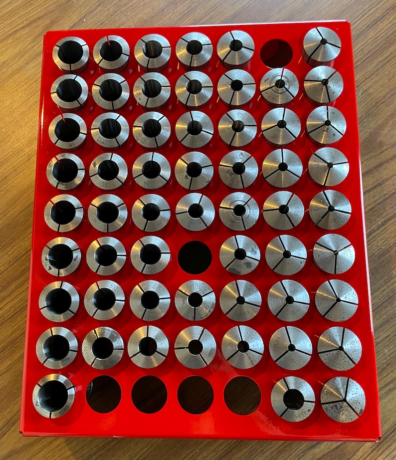 Made in USA Large 63 Collet Rack Tray 5C Benchtop Drawer Steel Metal 1/ ...