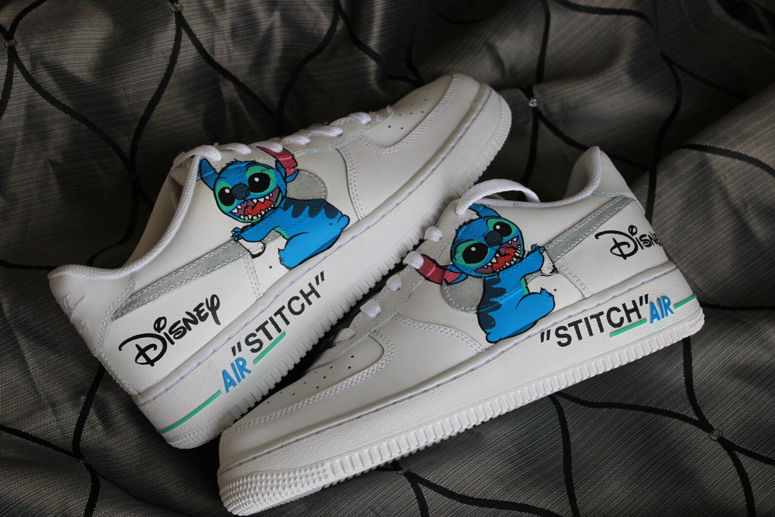Nike custom Air Force 1 Stitch | Etsy