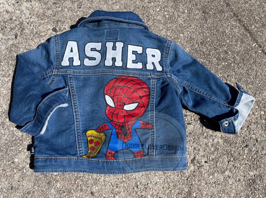 Customized Handpainted Spider Inspi Denim Jacket |spider Jeanjacket ...