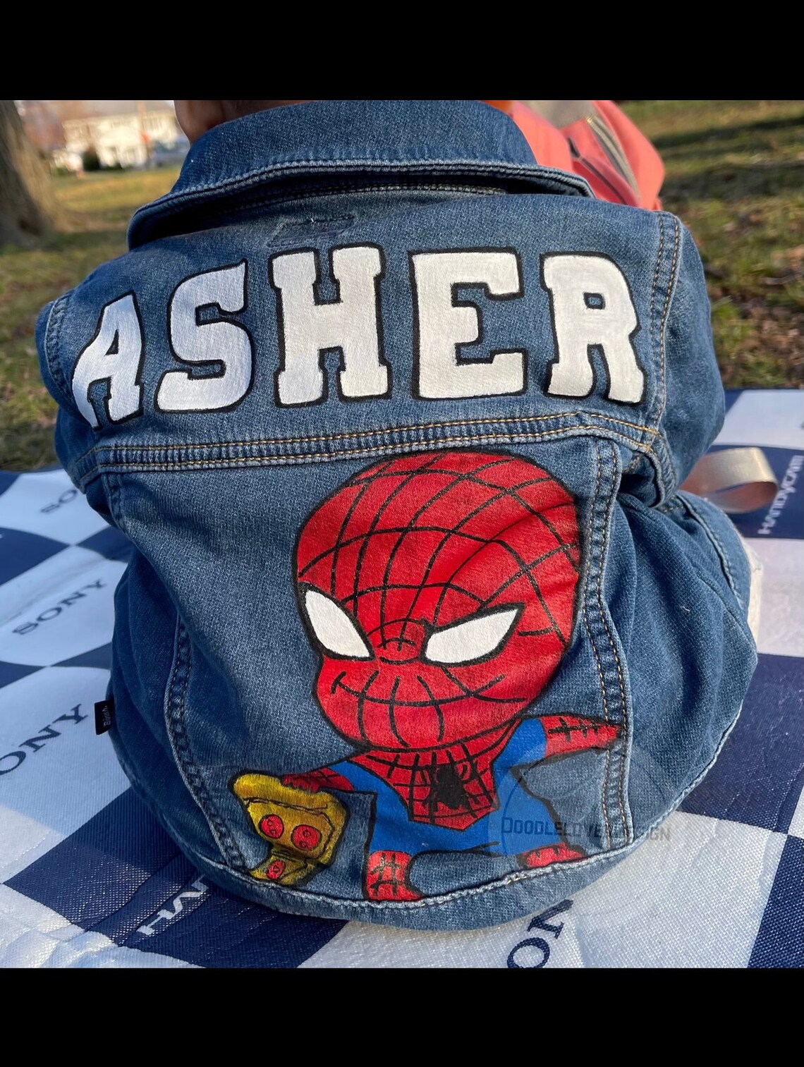 Customized Handpainted Spider Inspi Denim Jacket |spider Jeanjacket ...