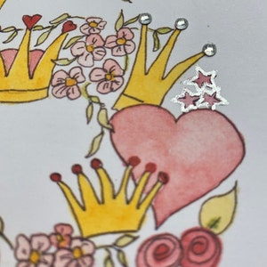 Princess Personalised 5th Birthday Card . Cartoon Style Watercolour ...
