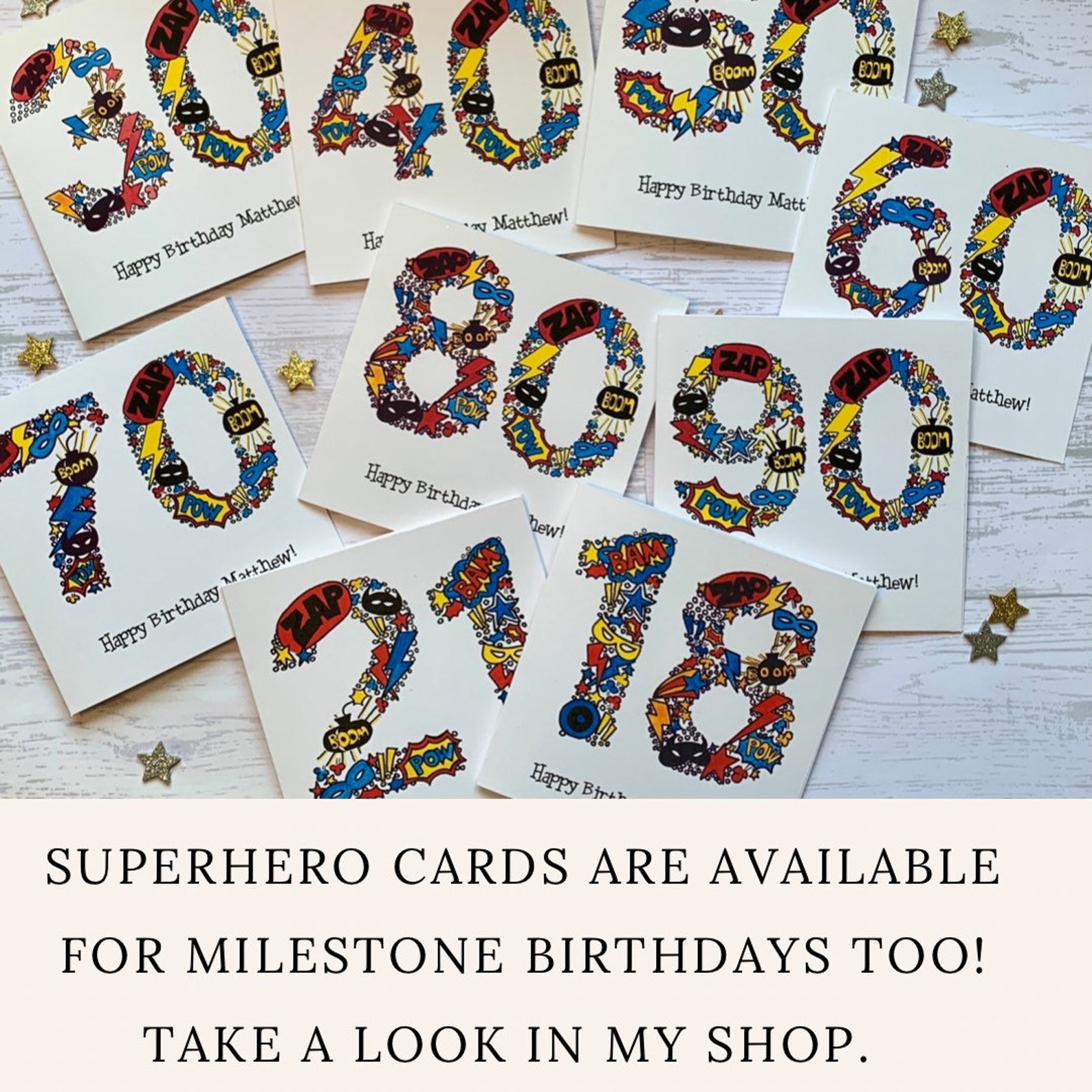 Superhero Personalised 4th Birthday Card . Cartoon Style - Etsy UK
