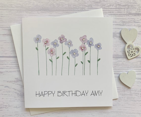 Beautiful Birthday Card. Can Be Personalised. Delicate - Etsy