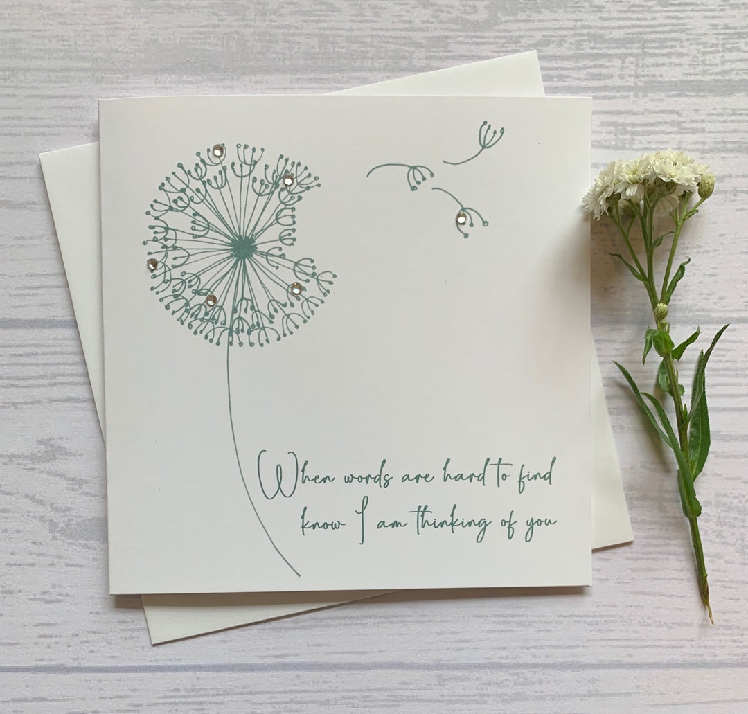Beautiful and Sensitive Thinking of You Card With the Words 'when Words ...
