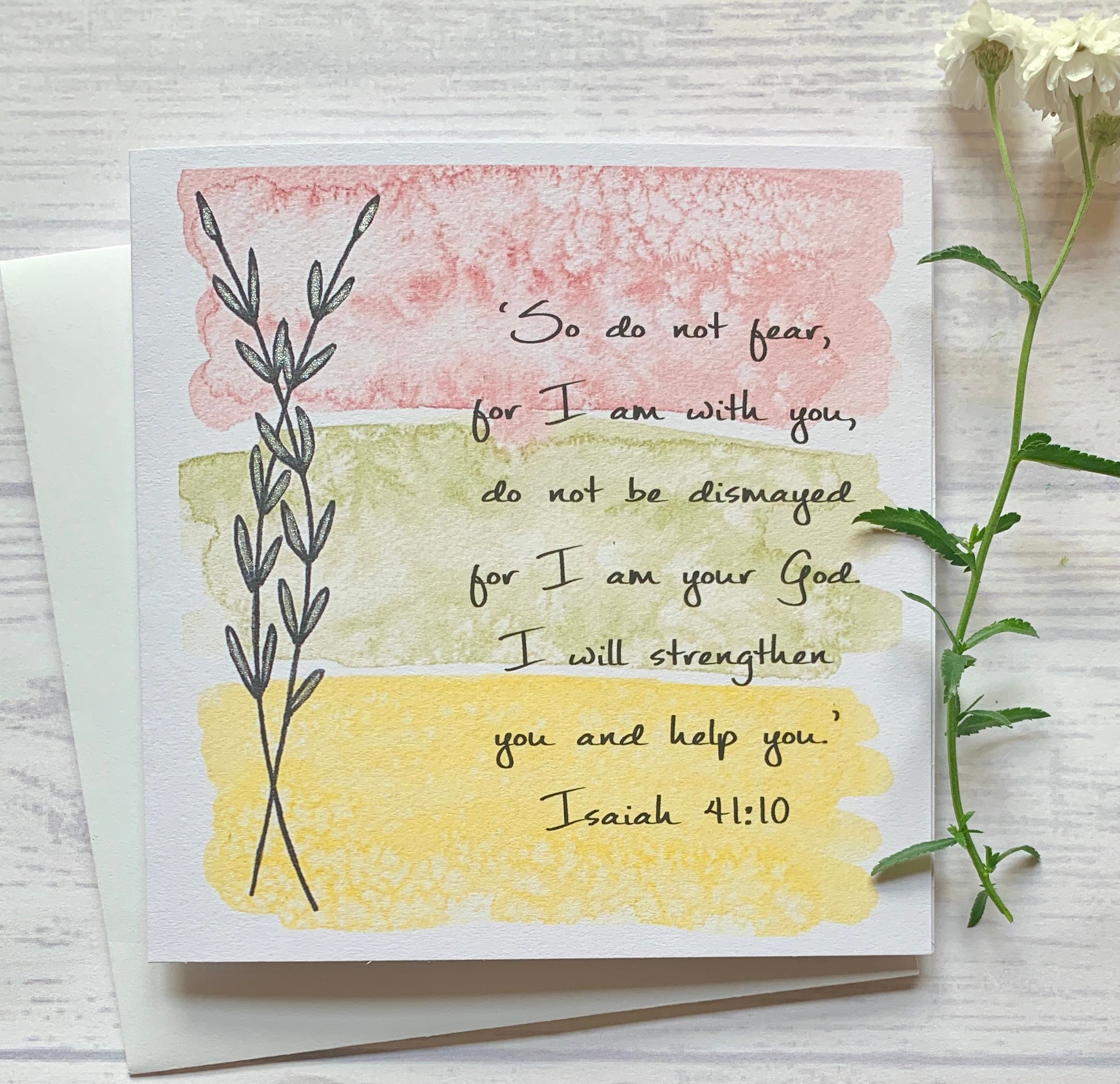 Water color Card Hand-drawn Card Bible Verse Card Handmade Card ...