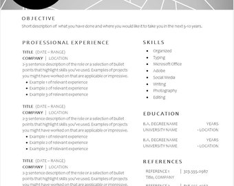 Color Block Resume Template + Cover Letter & Banner - Etsy